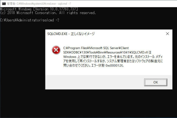 Windows Server 2019 で SQL Server 2016 の SQLCMD のエラー | Just another memorandum